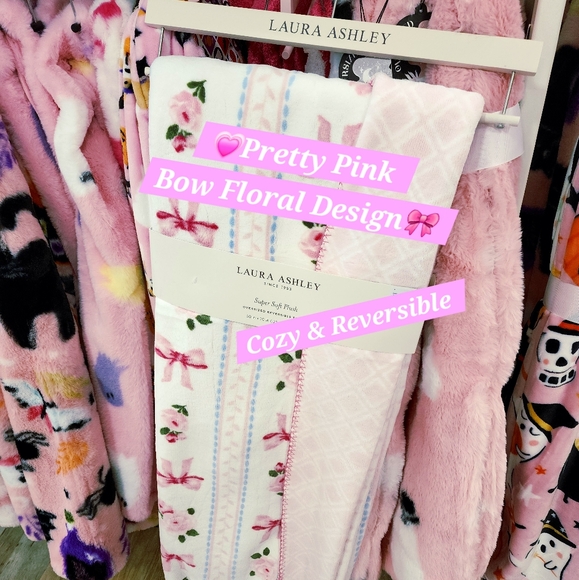 Laura Ashley | Bedding | Laura Ashley Pink Floral Bow Ribbon Coquette ...